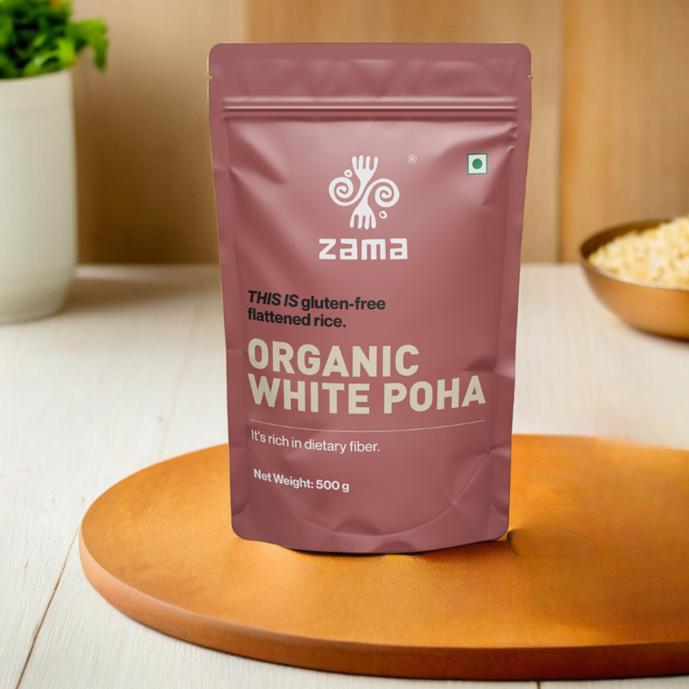 Organic White Poha (Flattened Rice): Wholesome Breakfast Staple| Zama ...