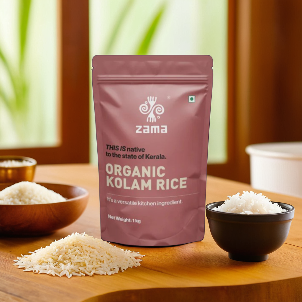 Buy Organic Kolam Rice in mumbai | Zama Organics