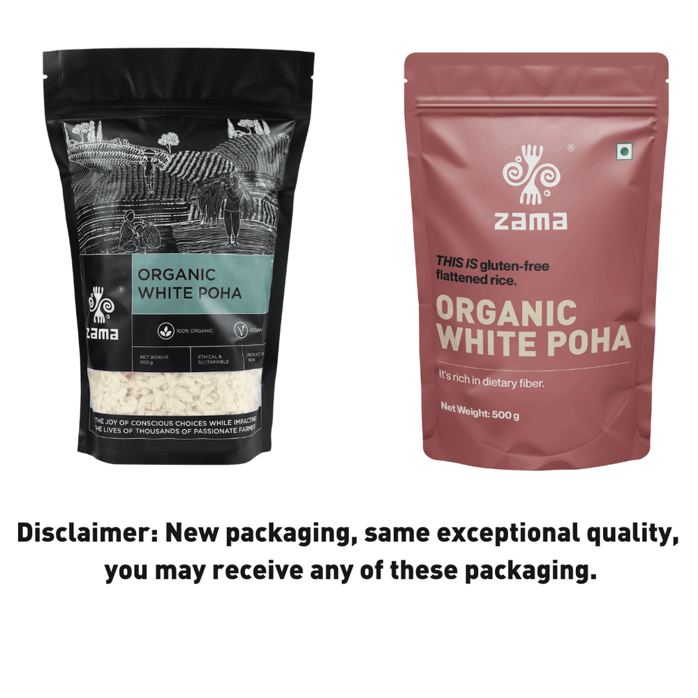Organic White Poha (Flattened Rice): Wholesome Breakfast Staple| Zama ...